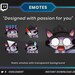 Sorcerer's Whiskers: 20 Chibi Cat Emotes White & Purple Fur With Wizard ...