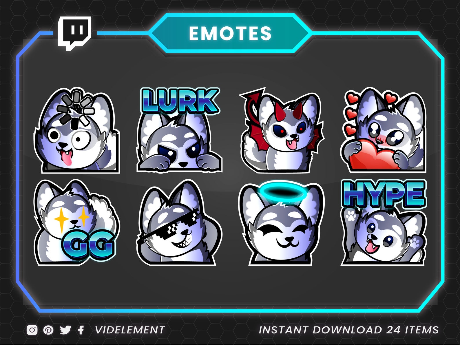 Wolf Emotes Twitch Emotes Twitch Sub Emotes Discord Emotes - Etsy Norway