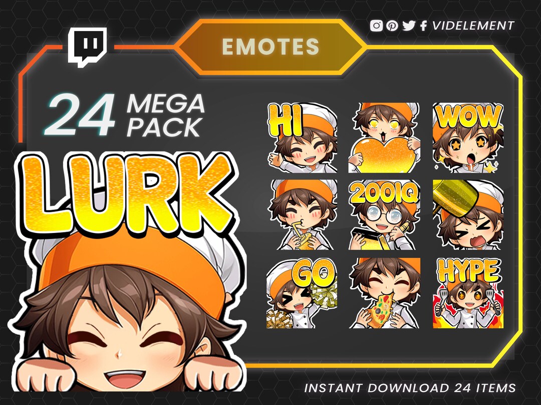 Premium Anime Chef Emotes Pack - 24 Static Twitch Emotes | Twitch ...