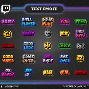 50 Text Emote, Twitch Text Emotes, Twitch Emote, Discord Emote, Omg ...
