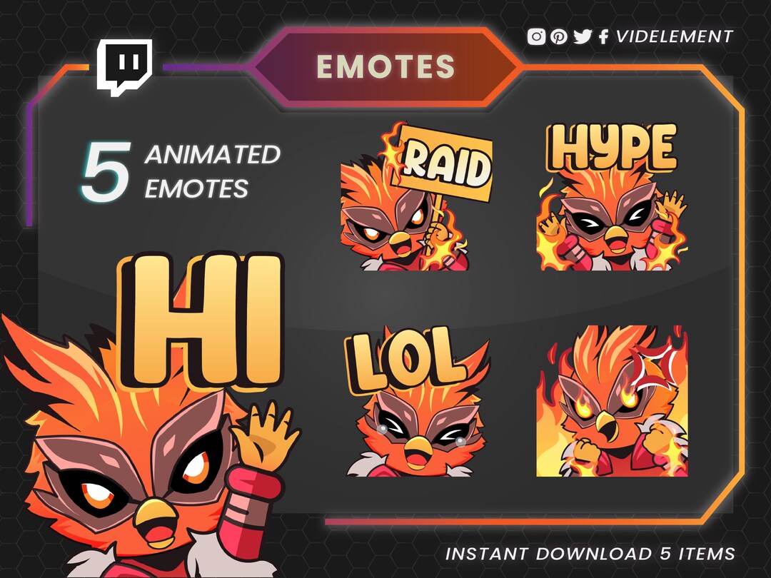 Animated Emote Phoenix, Twitch Emote, Text Emote, Emote Twitch, Discord ...