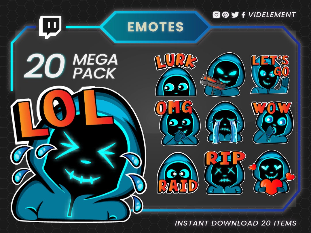 Twitch Emotes, Twitch Sub Emotes, Text Emotes, Neon Mask Emotes, Mask ...