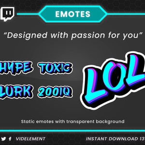 Twitch Emote Pack Twitch Text Emotes, Twitch Hi Emote, Twitch GG Emote ...