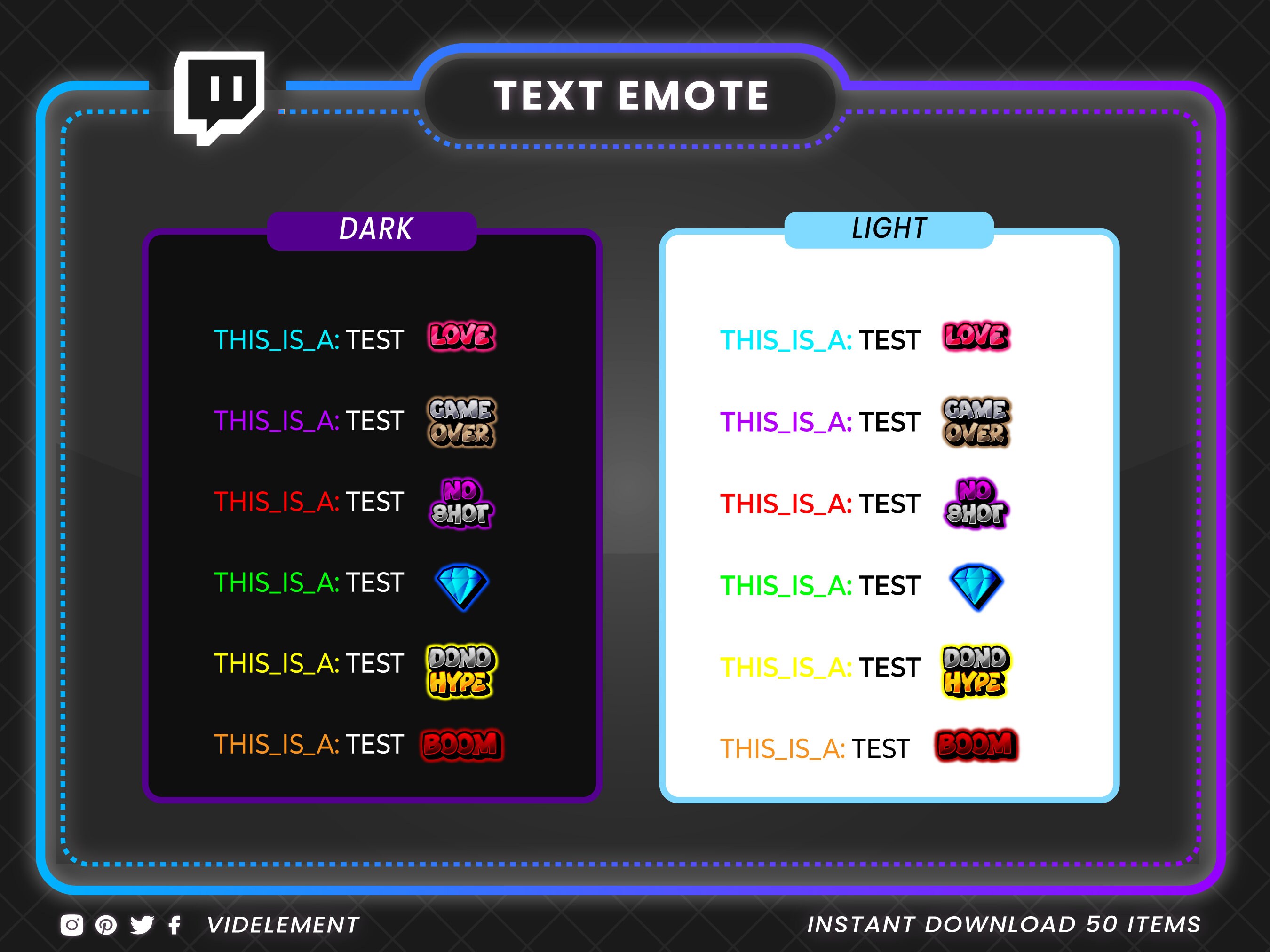 50 Text Emote Twitch Text Emotes Twitch Emote Discord - Etsy