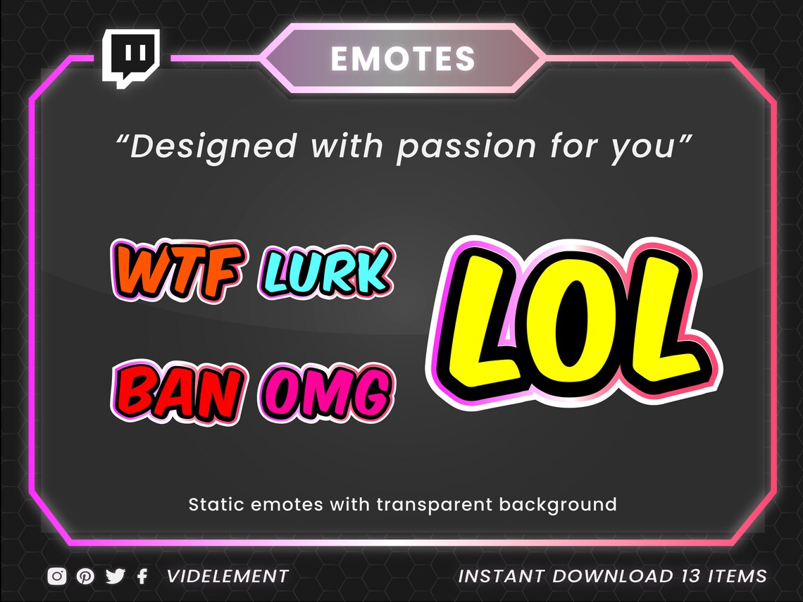 Twitch Emote Pack Twitch Text Emote Twitch Hi Emote Twitch - Etsy
