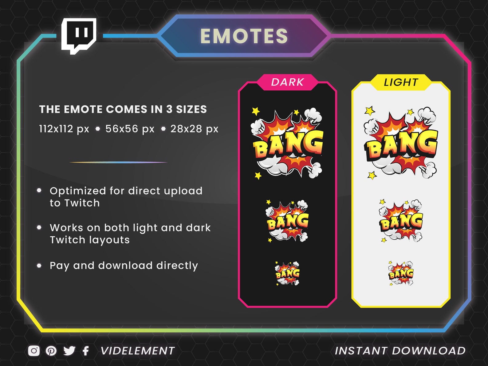 Bang Text Emote, Animated Emote, Twitch Emote, Discord Emote, Twitch ...