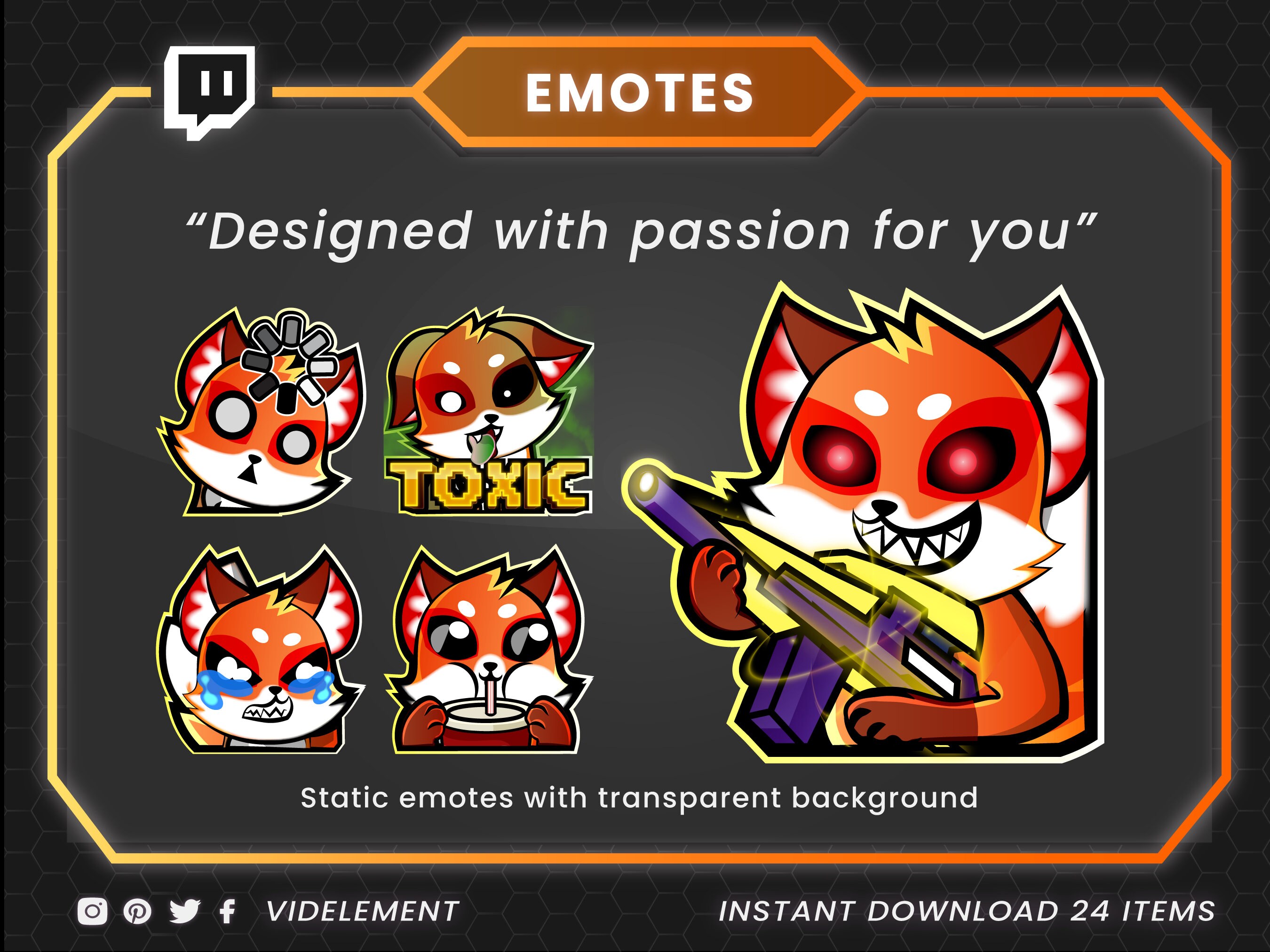 Fox Emotes Twitch Emotes Fox Text Emote Fox Twitch Emotes - Etsy UK