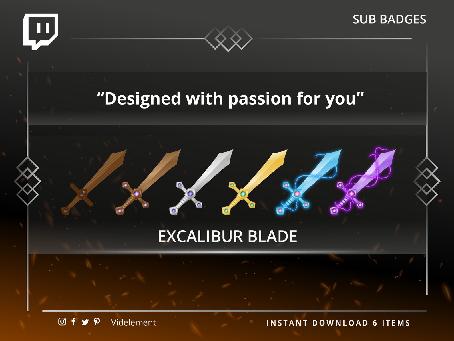 Blade Sub Badges, Twitch Sub Badges, Twitch Badges, Badges Twitch ...