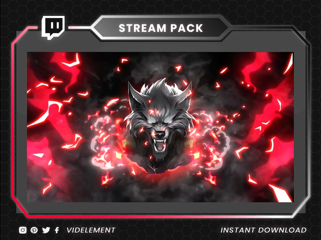 Gray Wolf Stream Package: Animated Twitch Overlay, Alerts, Emotes - Etsy