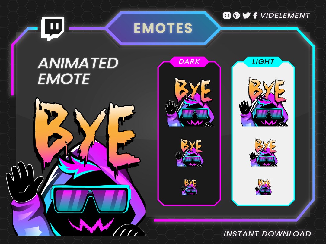 Bye Emote | Animated Emote, Twitch Emote, Discord Emote, Twitch Sub ...