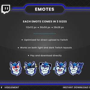 Wolf Emotes | Twitch Emote, Discord Emote, Text Emote, Animal Emote ...