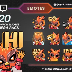 Phoenix Emotes, Twitch Emotes, Twitch Sub Emotes, Discord Emotes, Text ...
