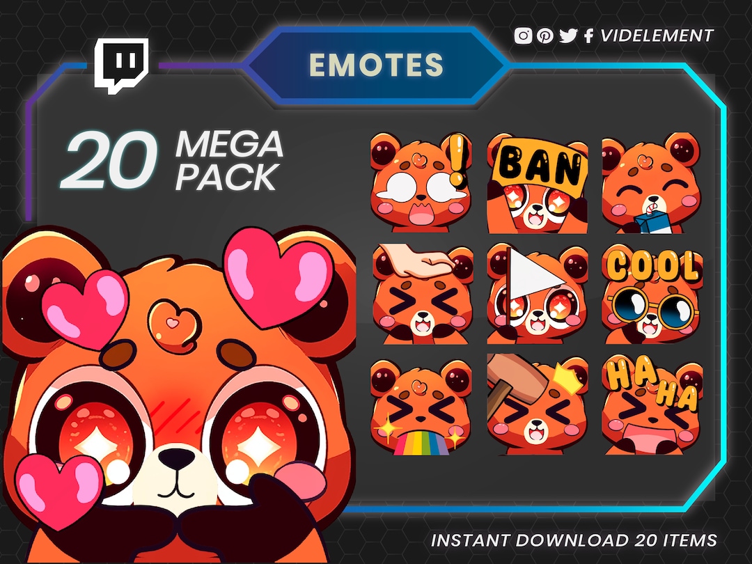 20 Cozy Twitch Emotes – Kawaii Chibi Bear Emoticons Perfect for ...