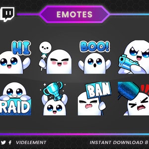 Ghost Stream Pack: Animated Twitch Overlay, Emotes, Panels - Etsy