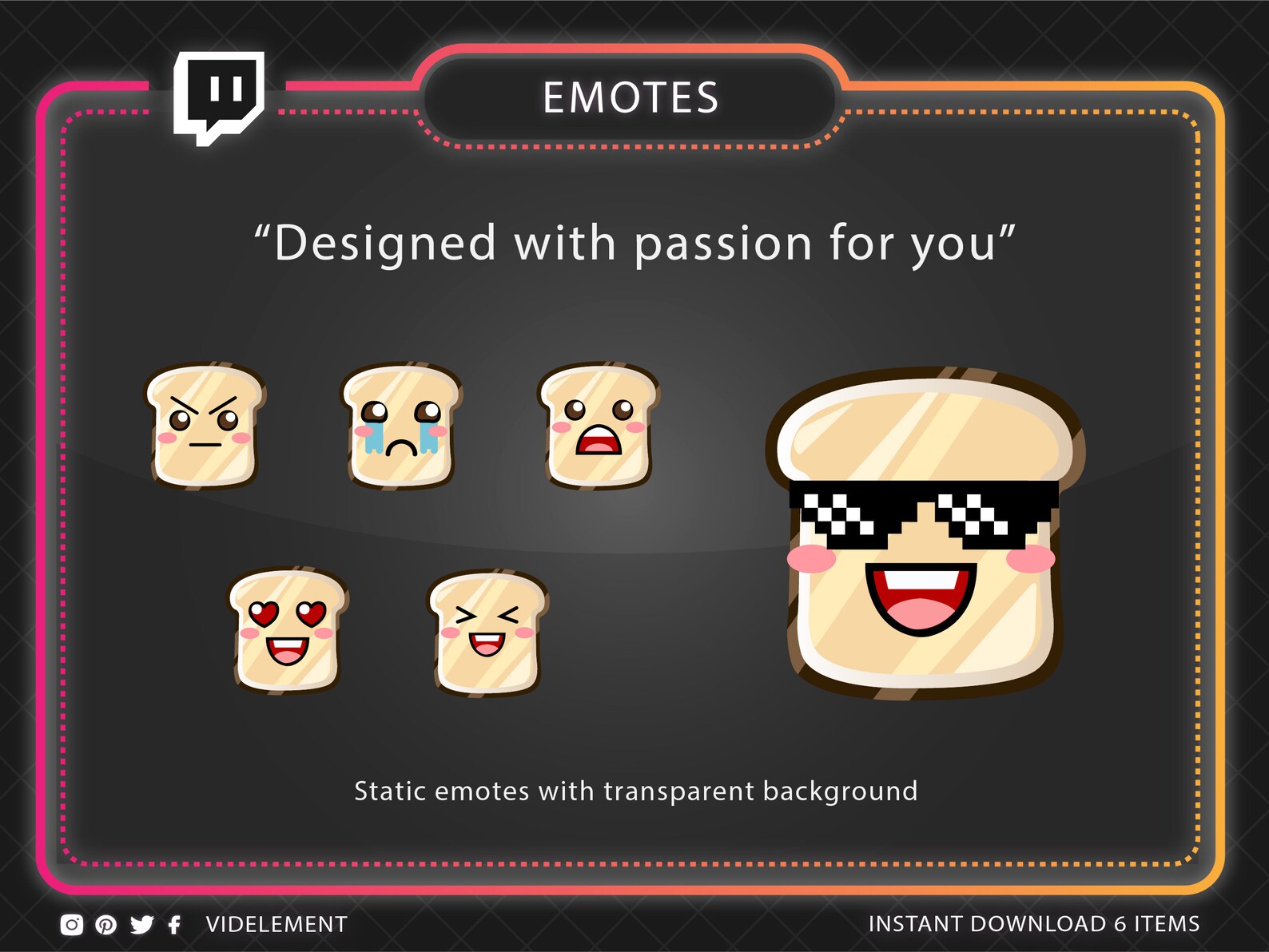 Bread Emotes Emotes for Twitch Twitch Emotes Discord - Etsy