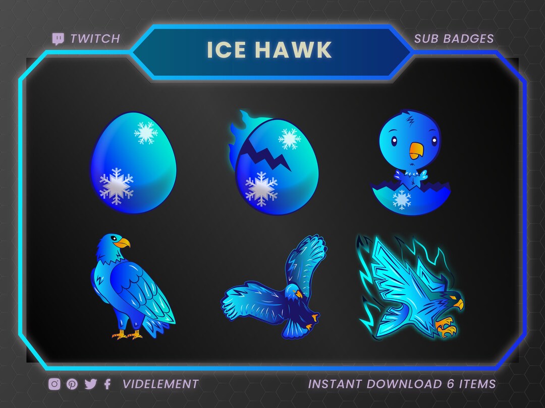 Hawk Sub Badges, Twitch Sub Badges, Twitch Badges, Twitch Sub Badge ...