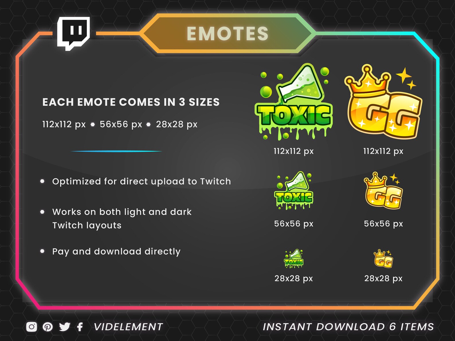 Twitch Emote Pack Twitch Text Emote Twitch GG Emote Twitch - Etsy