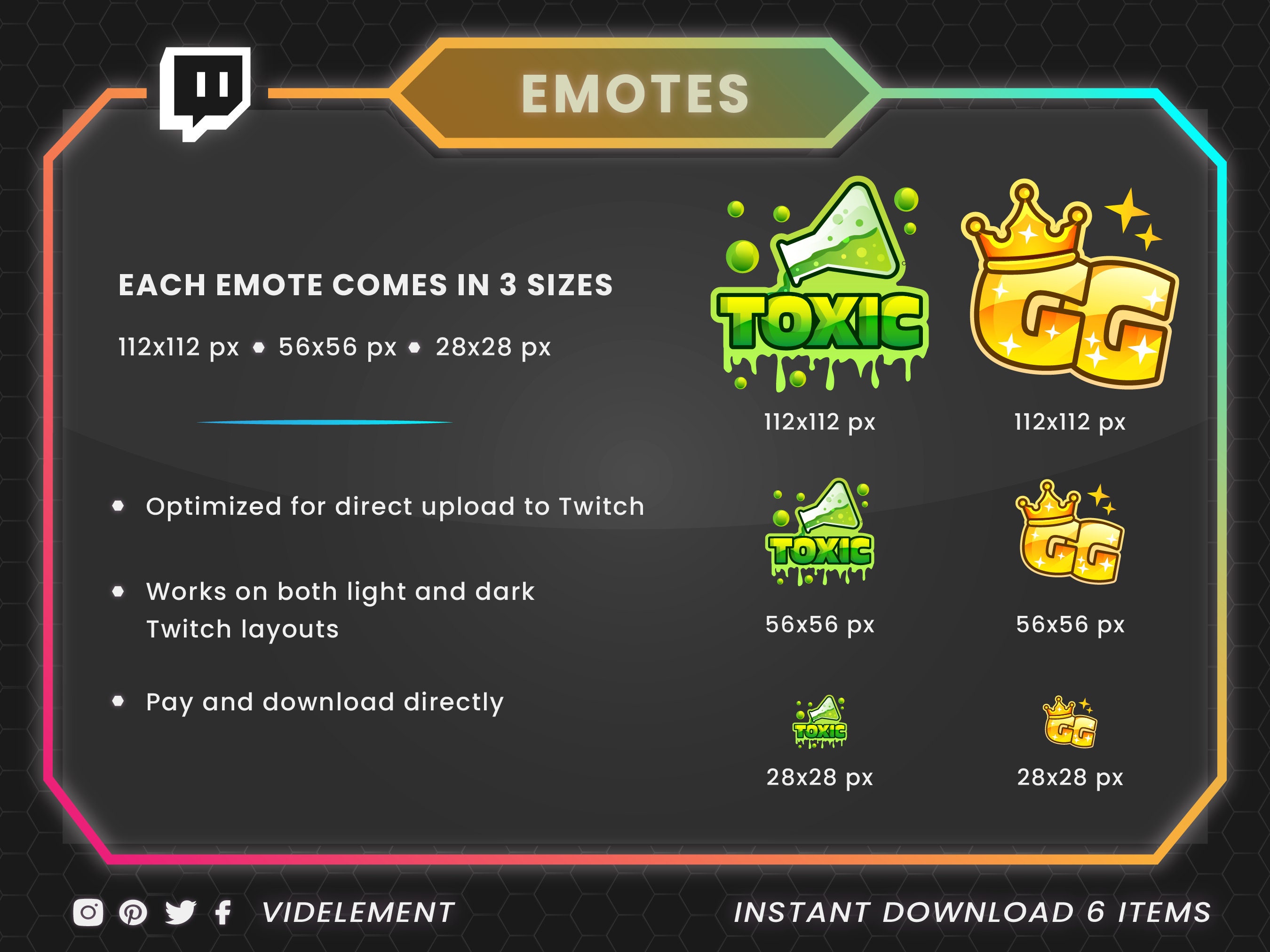 Twitch Emote Pack Twitch Text Emote Twitch GG Emote Twitch - Etsy