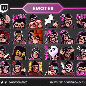 Twitch Gorilla Emote, Twitch Emotes, Twitch Sub Emotes, Text Emotes ...