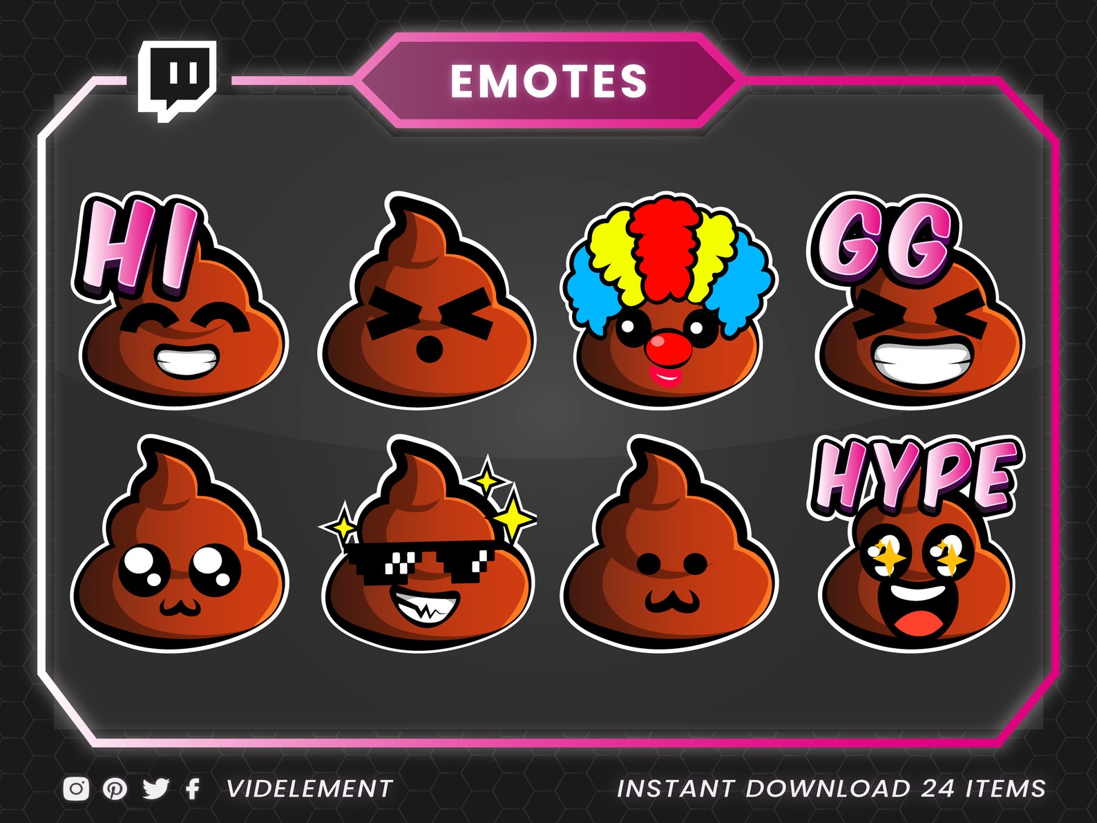 Poop Emotes Twitch Emotes Emotes Twitch Discord Emotes - Etsy