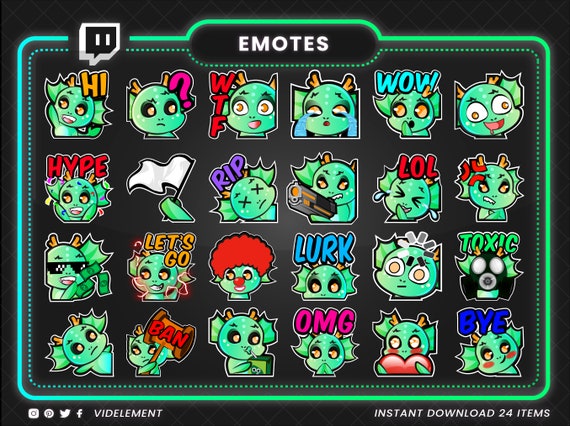 Twitch Emotes Twitch Sub Emotes Text Emotes Water Monster - Etsy Australia