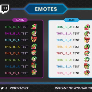 20 Dynamic Twitch Emotes With Chibi Lizard Charm | Twitch Sub Emotes ...