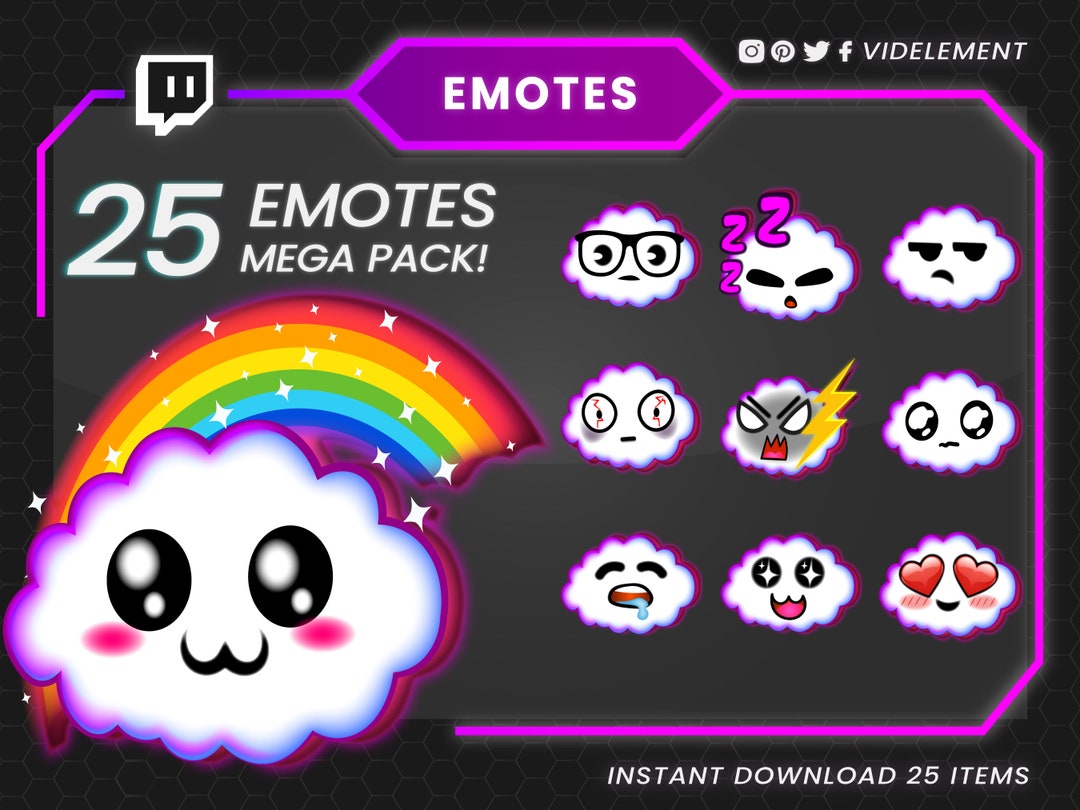 Cloud Emotes, Twitch Emotes, Twitch Sub Emotes, Discord Emotes, Text ...