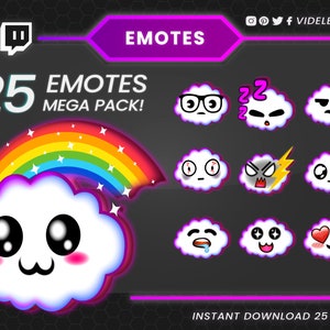 Cloud Emotes, Twitch Emotes, Twitch Sub Emotes, Discord Emotes, Text ...
