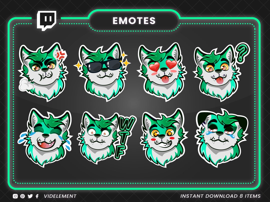 Wolf Emotes | Twitch Emote, Discord Emote, Text Emote, Animal Emote ...