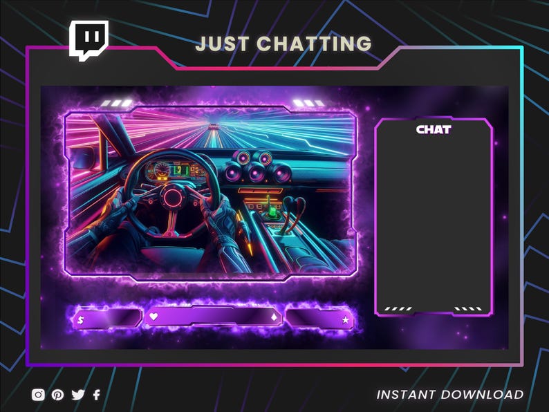 Dragon Ball Stream Overlay, Purple Twitch Overlays, Anime Overlay ...