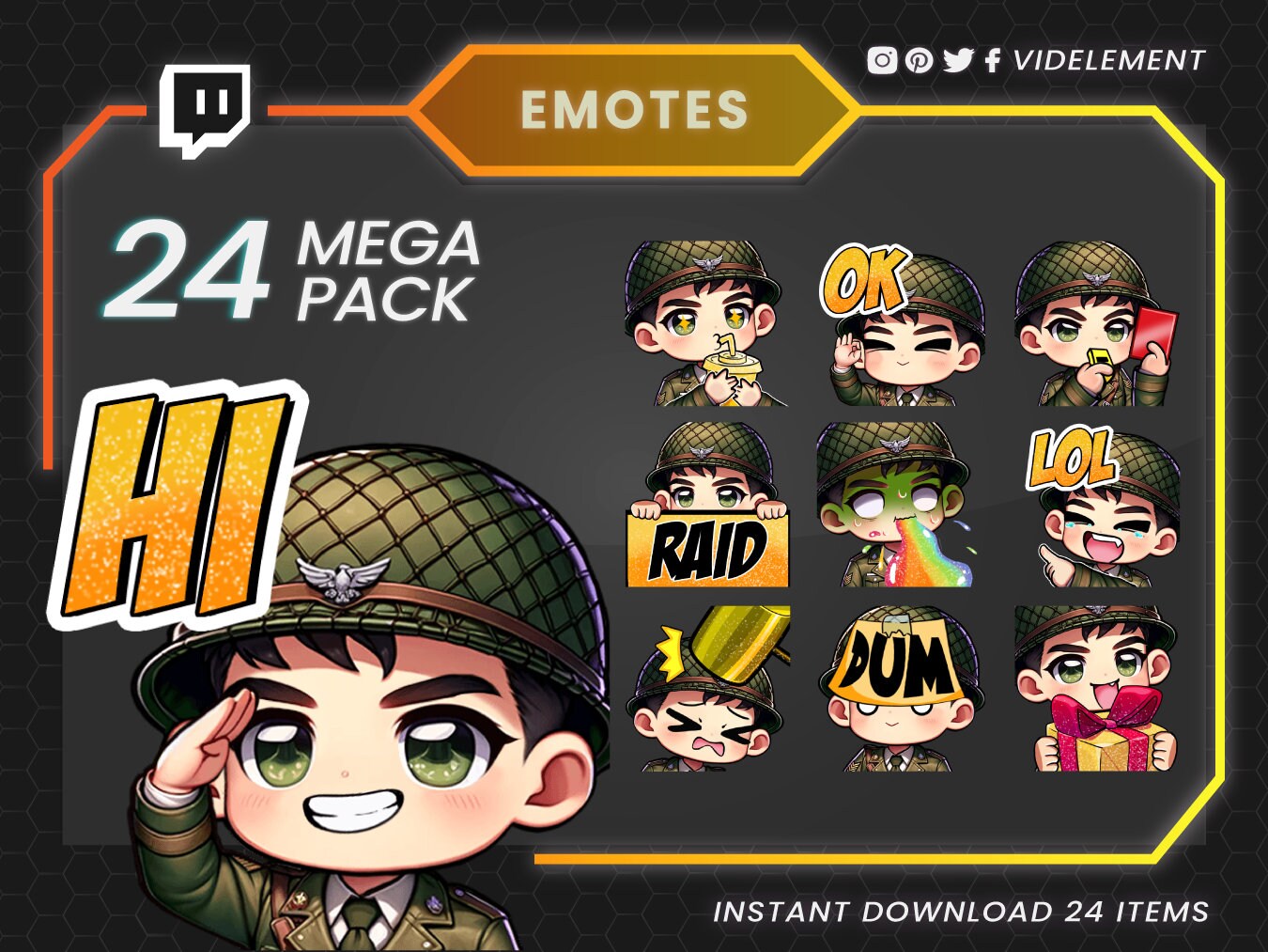 Military Twitch Emotes: 24 Static Emotes Pack (instant Download) - Etsy