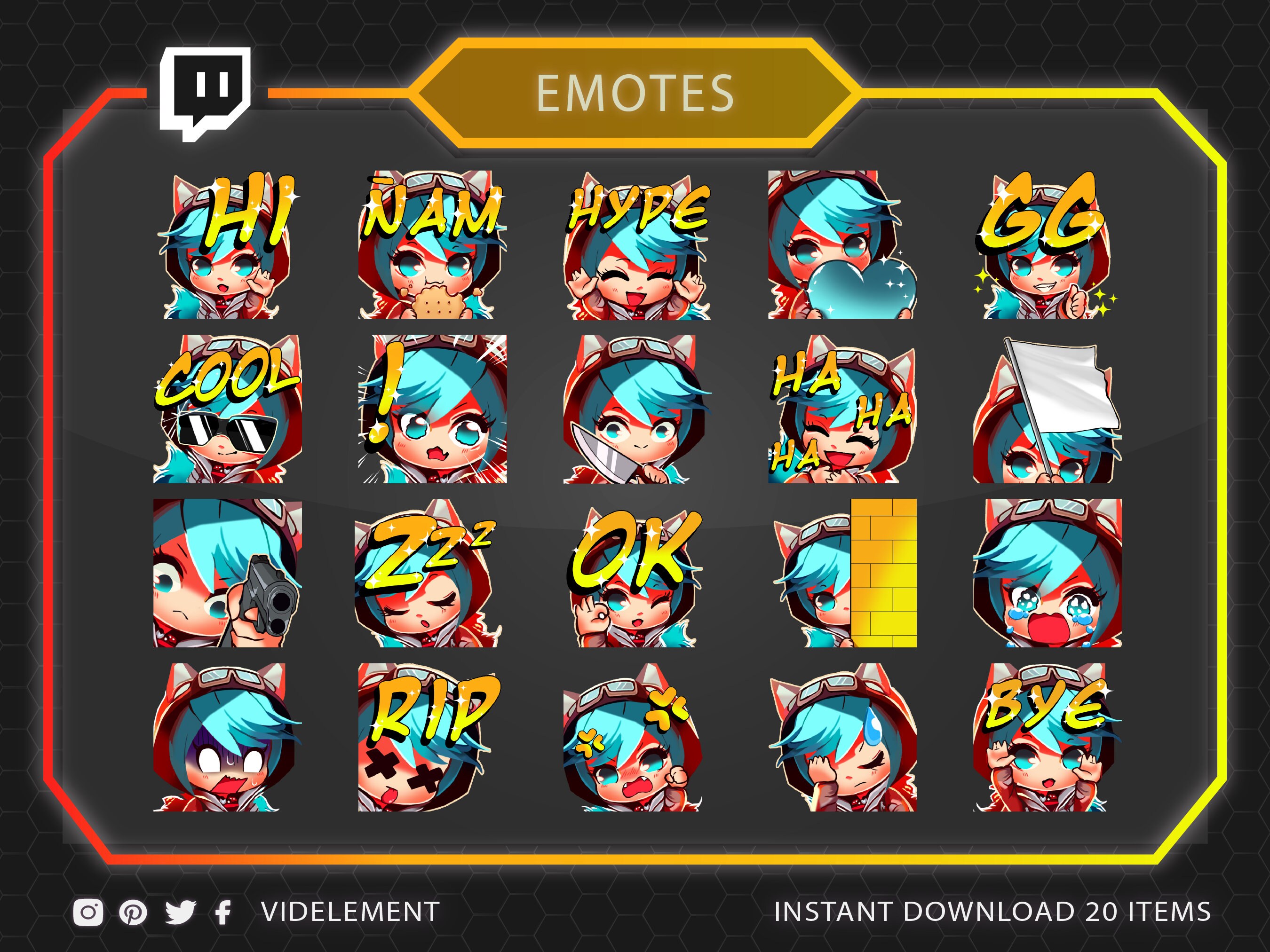 Twitch Emotes Discord Emotes Cute Emotes Anime Emotes Fox - Etsy Canada