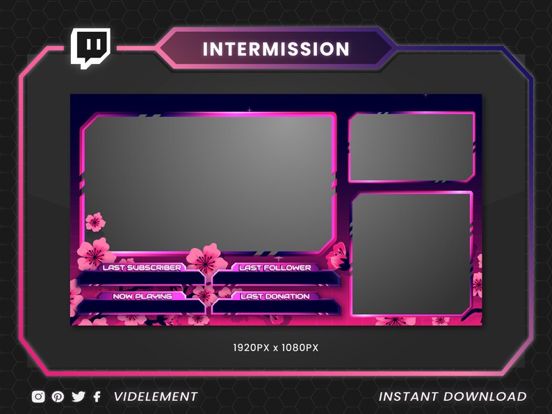 Stream Overlay, Animated Overlay, Vtruber Overlay, Kick Overlay, Flower ...