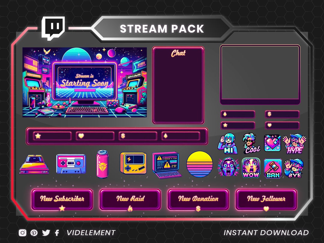 Twitch Overlay, Twitch Emotes, Twitch Panels, Stream Overlay, Twitch ...