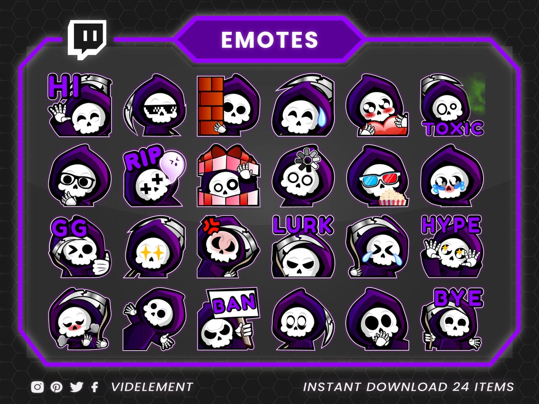 Twitch Emotes, Twitch Sub Emotes, Discord Emote, Text Emotes, Shinigami ...