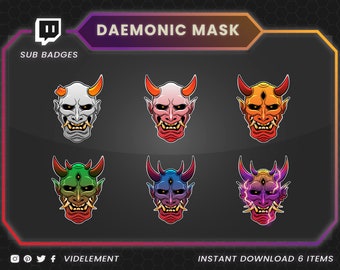 Twitch Mask Badges - Etsy
