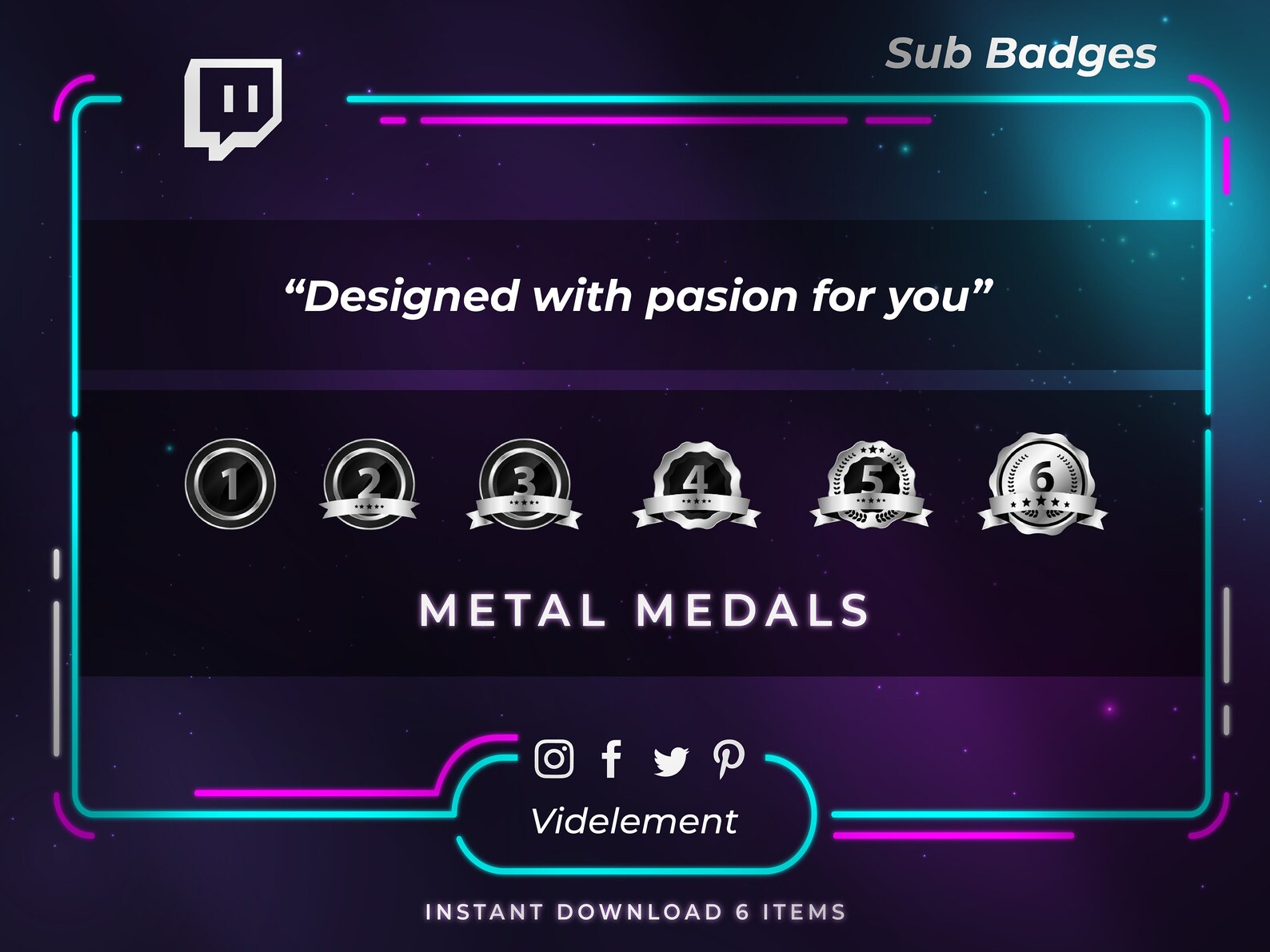 Twitch Sub Badge Twitch Badge Sub Badges Twitch Twitch Bit | Etsy