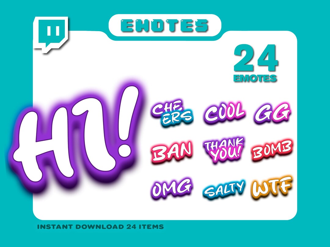 Cute Purple Text Emotes for Twitch, Discord, and Tiktok Emotes on Sale ...