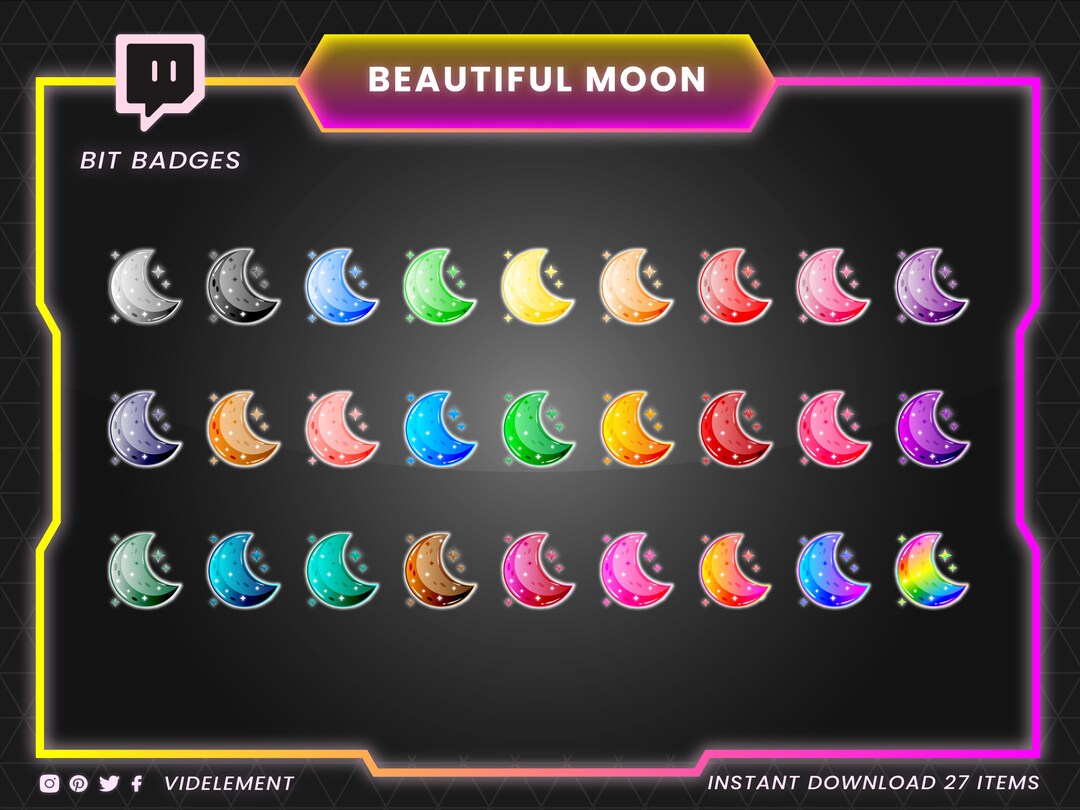Twitch Bit Badges, Moon Bit Badges, Twitch Star Badges, Twitch Sub ...