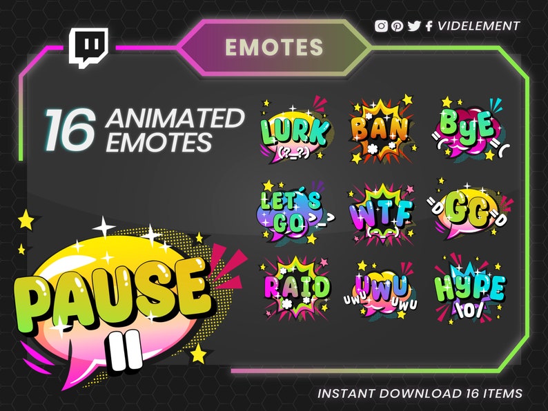 16 Animated Text Emotes, Twitch Emotes, Emotes Twitch, Discord Emotes ...