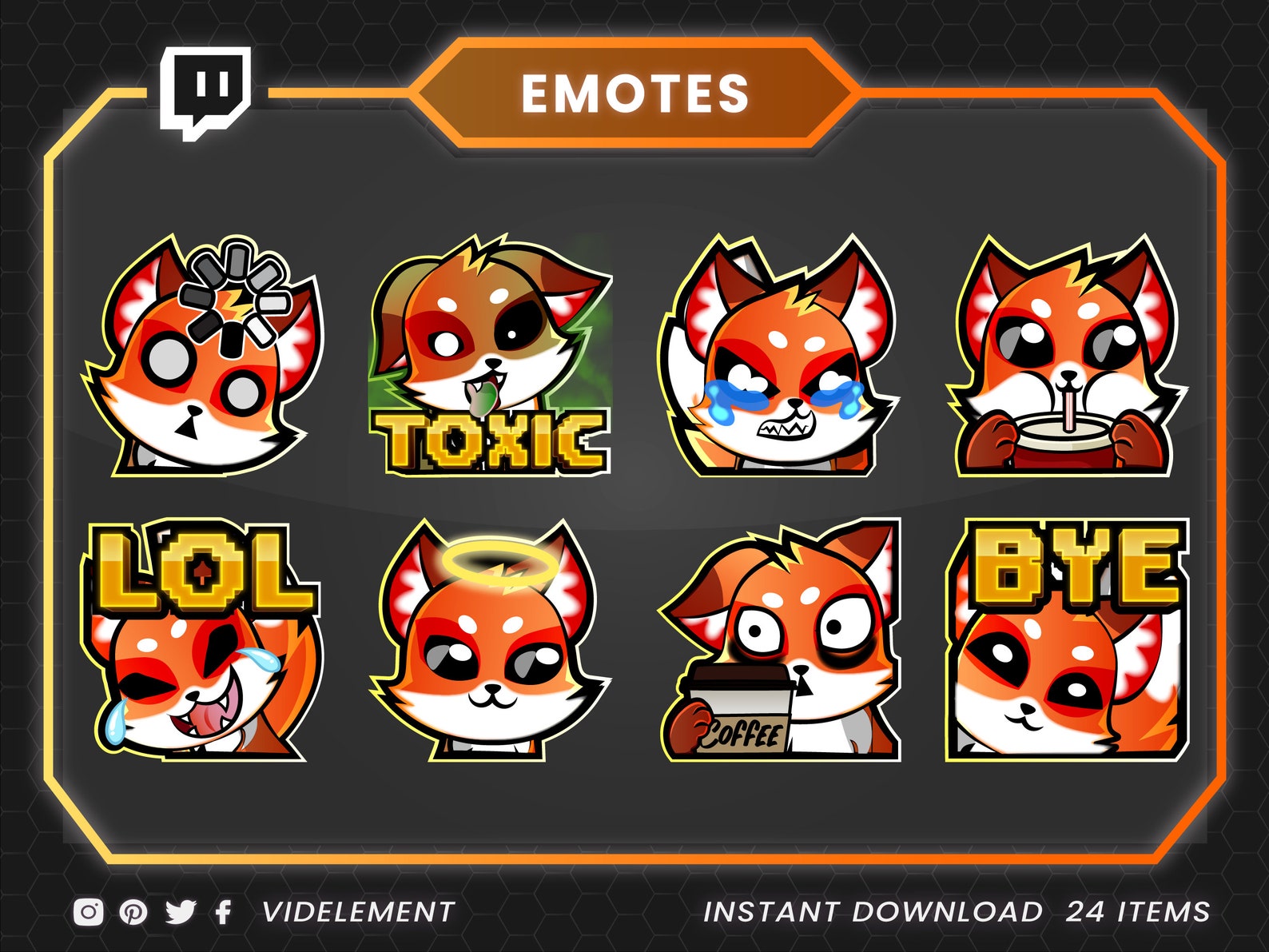 Fox Emotes Twitch Emotes Fox Text Emote Fox Twitch Emotes - Etsy Canada