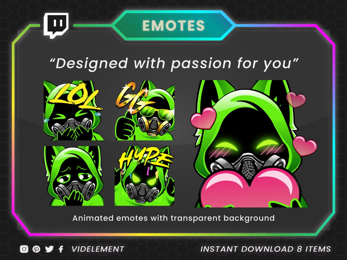 Wolf Animated Emotes Twitch Emotes Discord Emotes Twitch - Etsy Canada