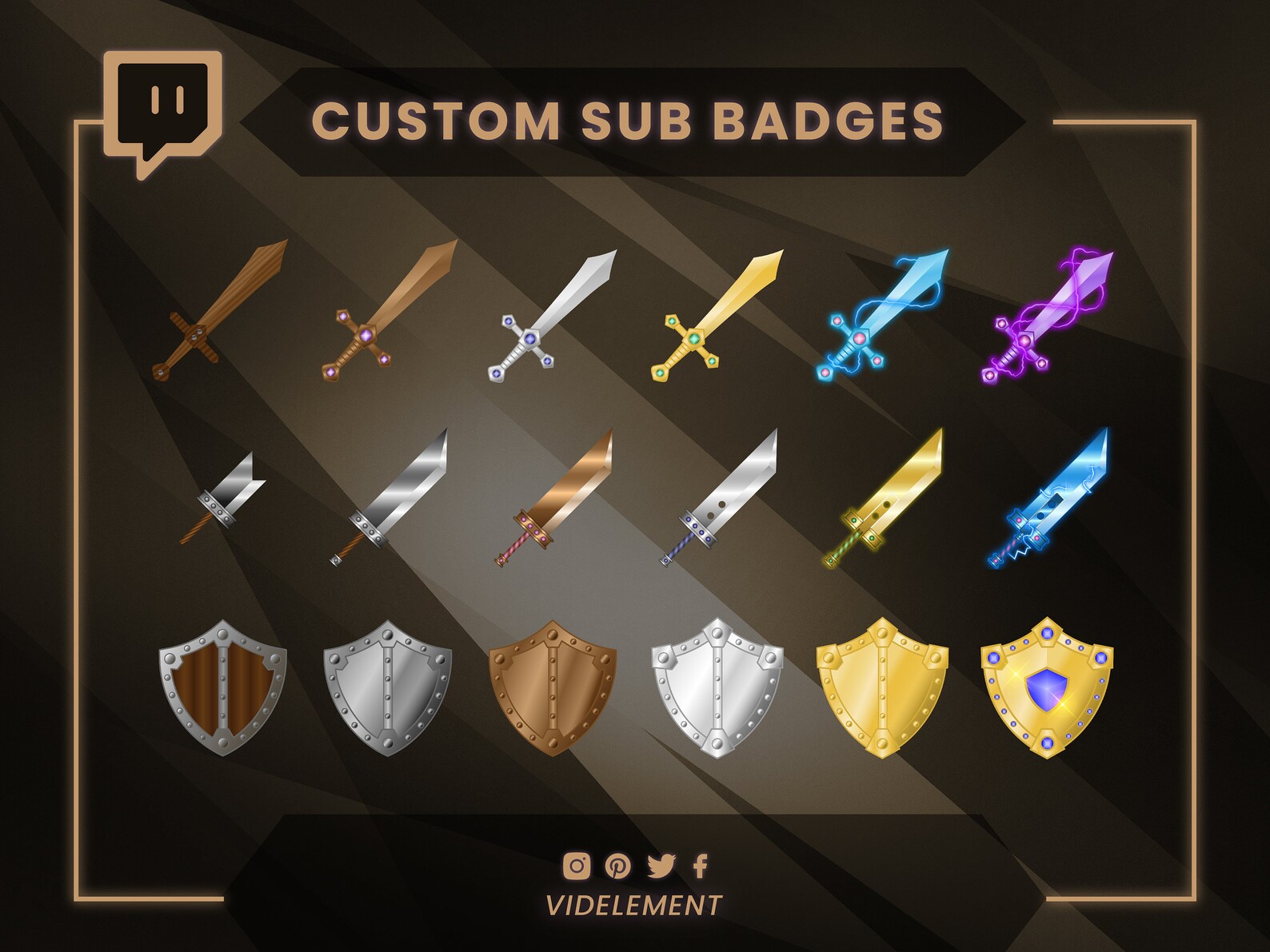 Custom Twitch Badges Twitch Sub Badges Discord Badges - Etsy