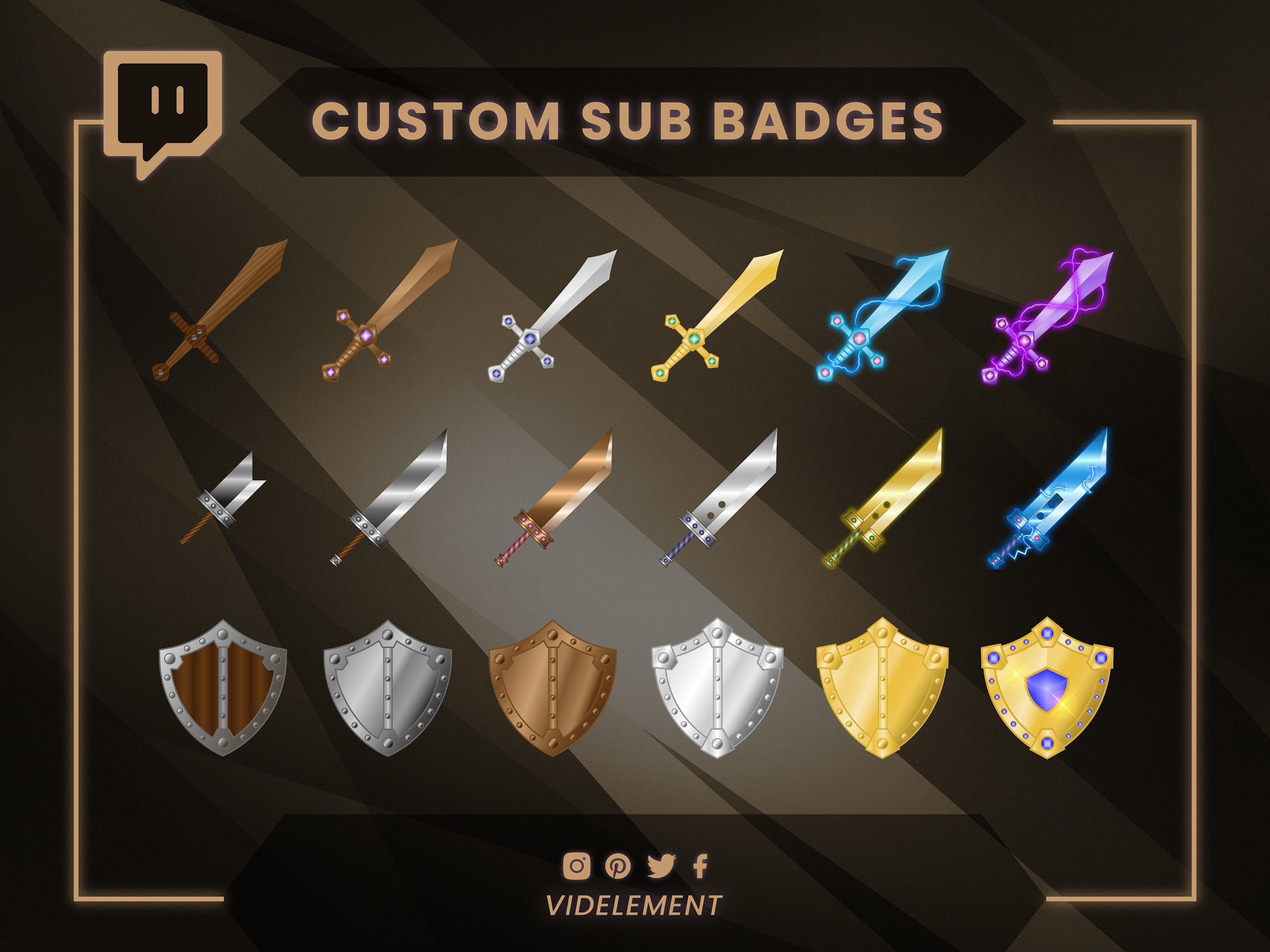 Custom Twitch Badges Twitch Sub Badges Discord Badges - Etsy UK