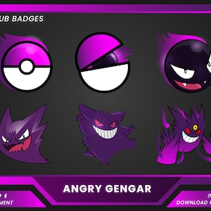 Gengar Twitch Badges, Pokemon Badges, Twitch Sub Badges, Twitch Bit ...