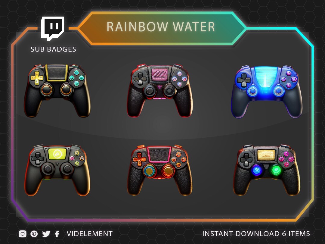 Twitch Sub Badges, Sub Badges Twitch, Twitch Bit Badges, Rainbow Sub ...