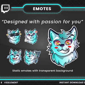Wolf Emotes | Twitch Emote, Discord Emote, Text Emote, Animal Emote ...