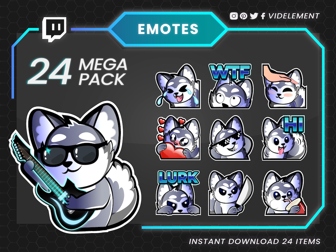 Wolf Emotes Twitch Emotes Twitch Sub Emotes Discord Emotes - Etsy UK
