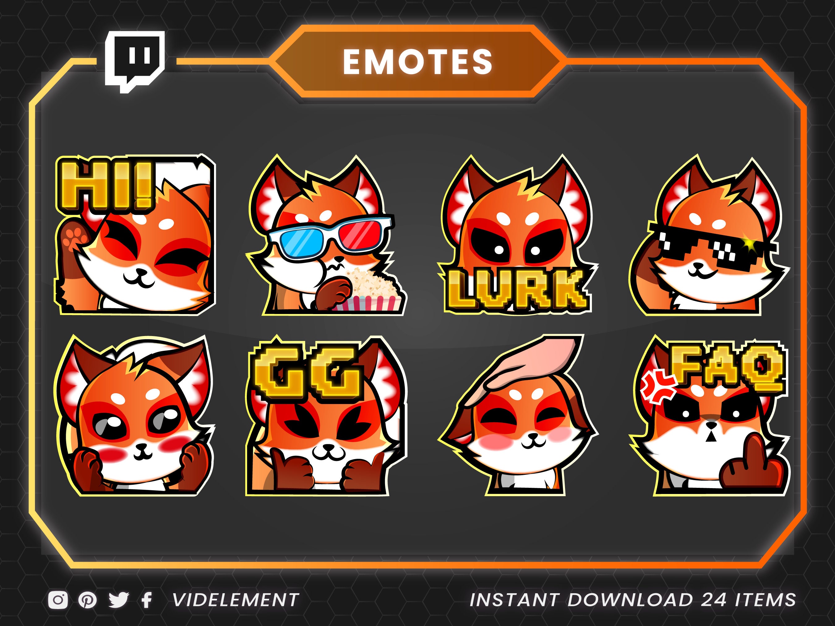 Fox Emotes Twitch Emotes Fox Text Emote Fox Twitch Emotes - Etsy Canada