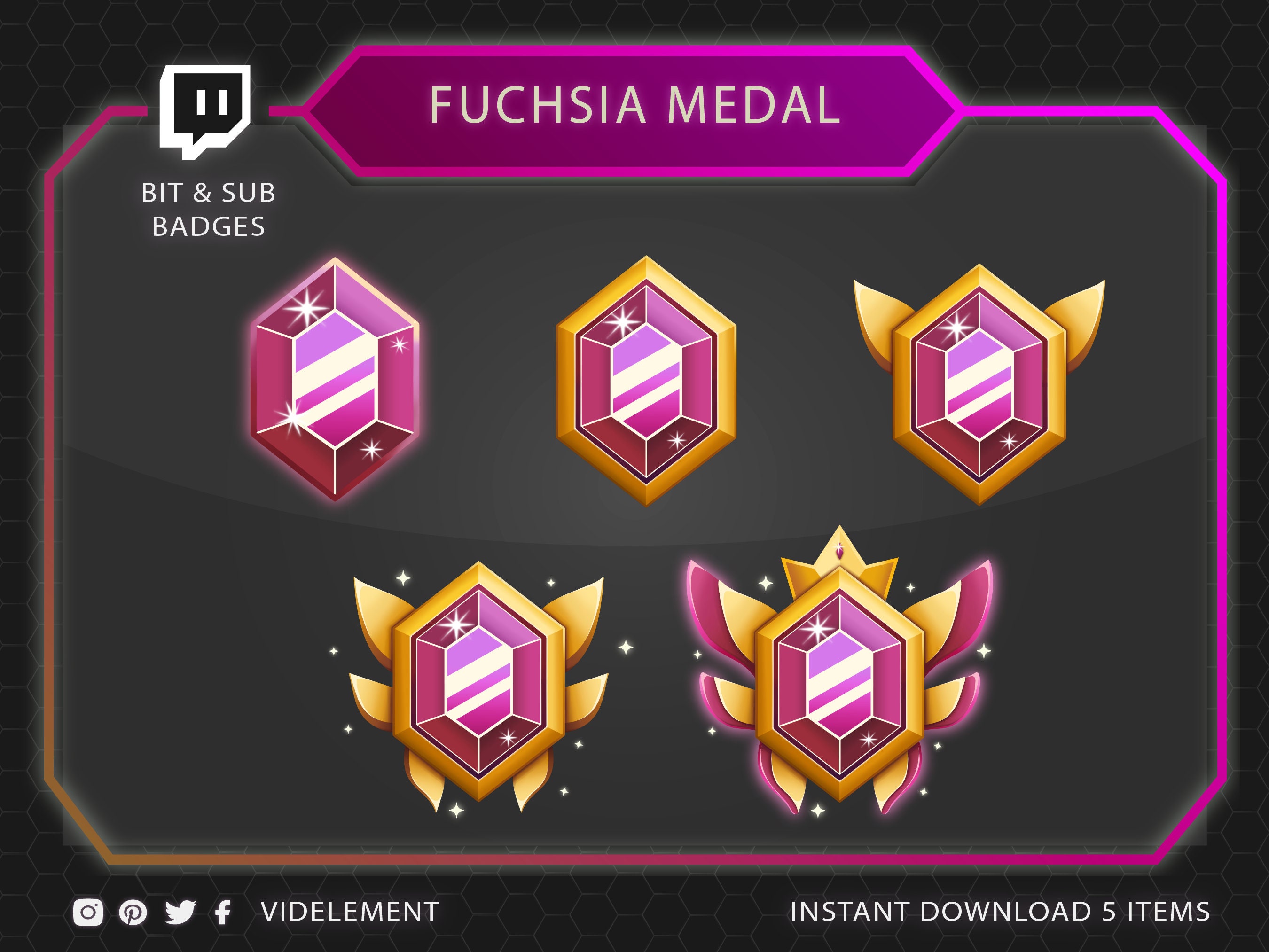 Twitch Sub Badge Twitch Badge Sub Badge Twitch Twitch Bit - Etsy UK